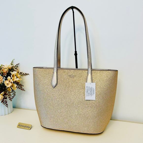 kate spade | Bags | Kate Spade Glimmer Tote Shoulder Bag Gold | Poshmark